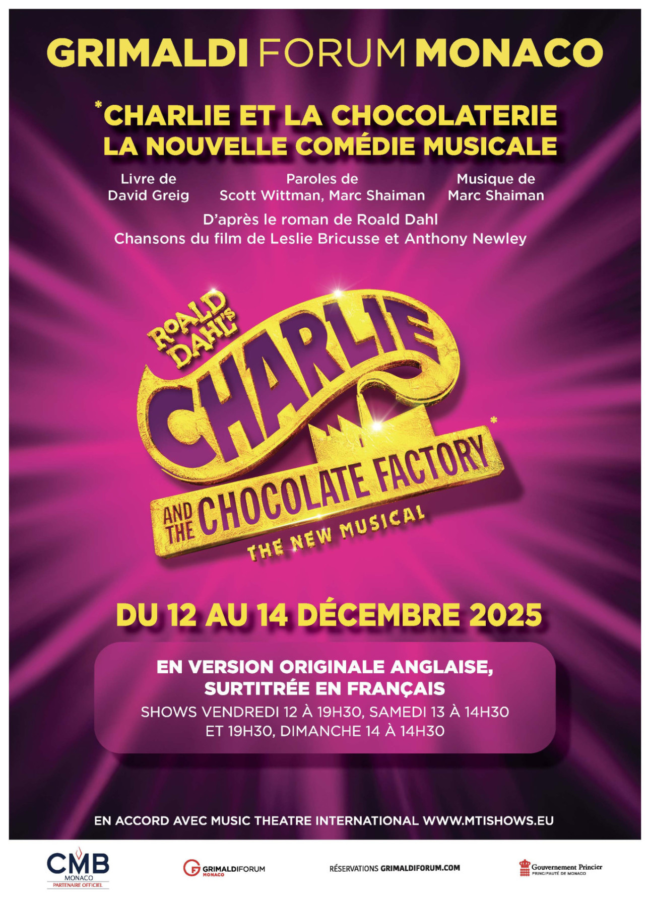 Charlie and the Chocolate Factory - Musical Show at the Grimaldi Forum ...